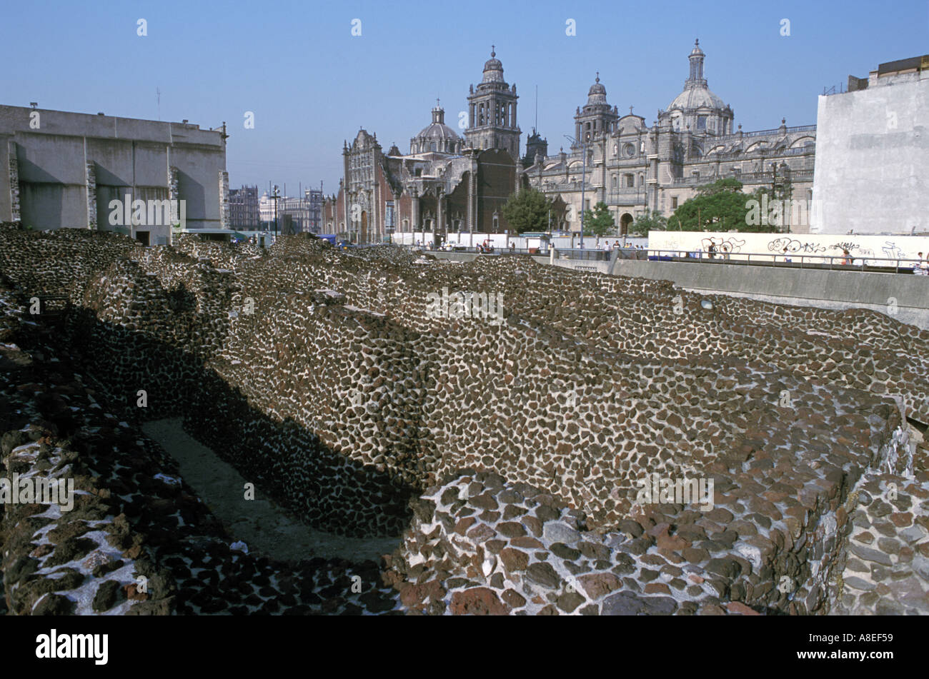 The ruins of the Aztec Templo Mayor in Mexico City s Z calo or main ...