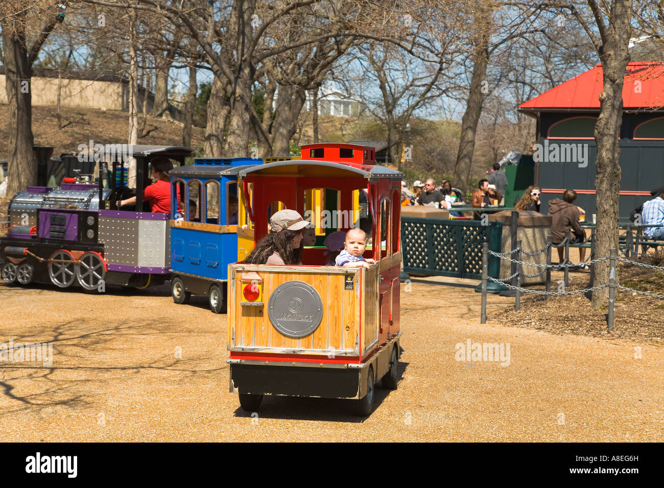 CHICAGO Illinois Mother and toddler baby ride in last car of train at ...