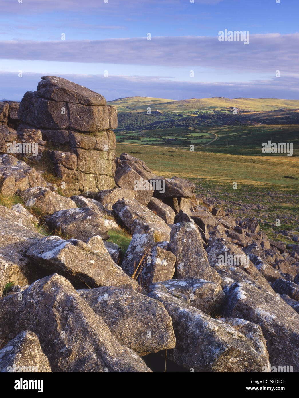 Moorland view to Merrivale Dartmoor Devon UK Stock Photo - Alamy