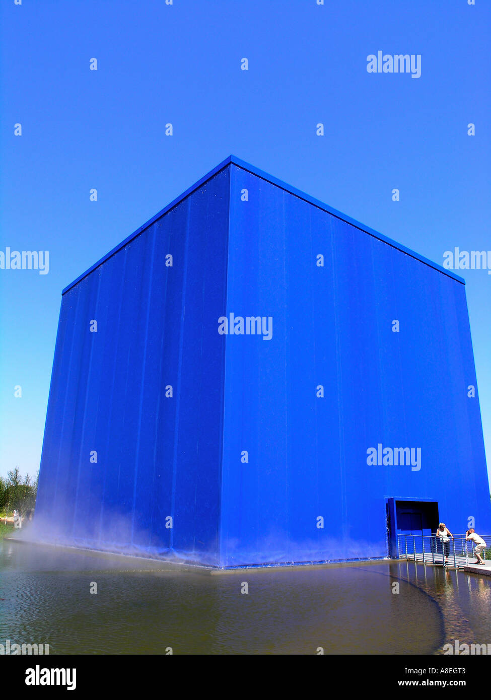 The big blue cube which is covered in a constant stream of running ...