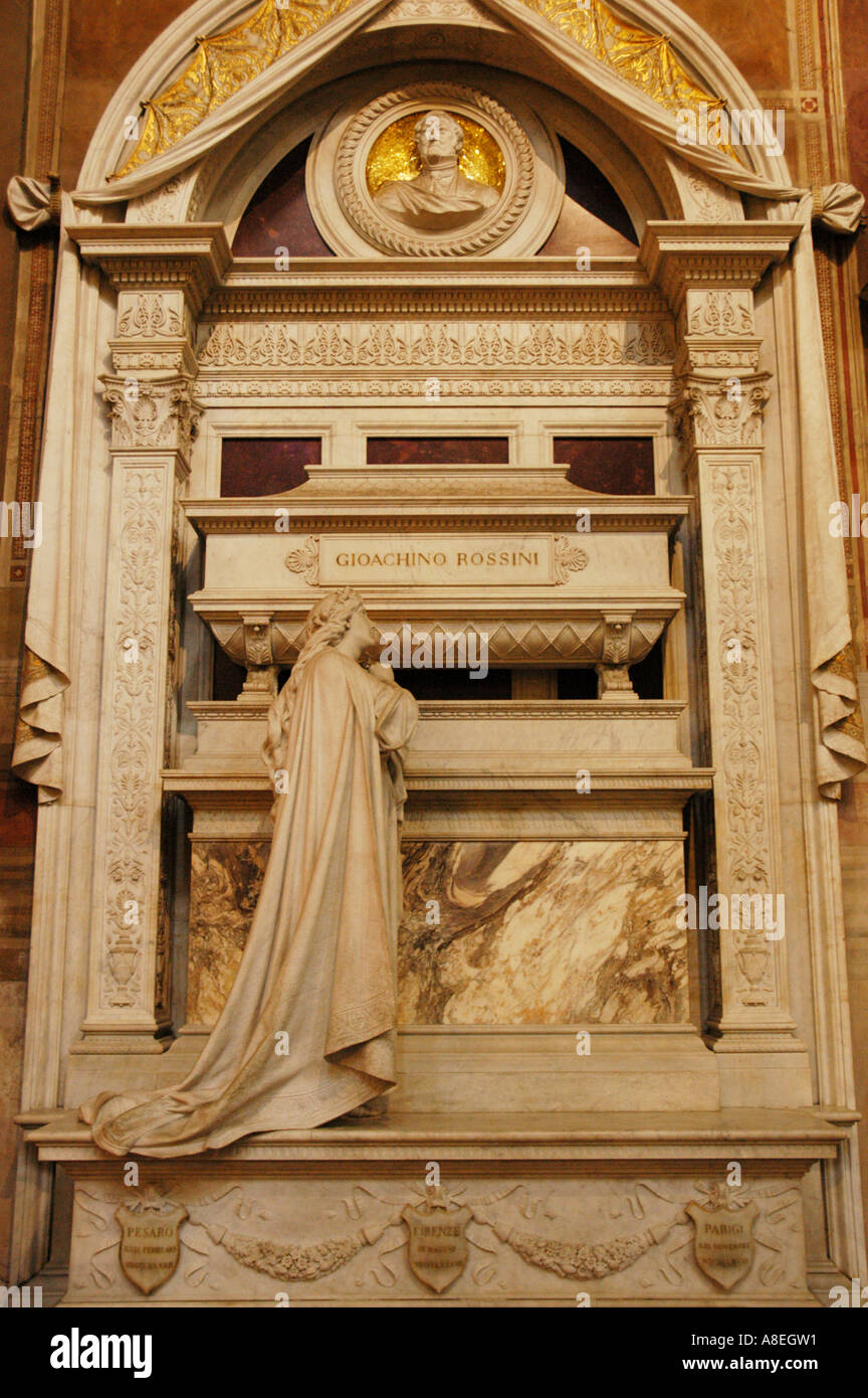 Santa Croce church grave of Gioachino Rossini Musician Florence Toscana ...