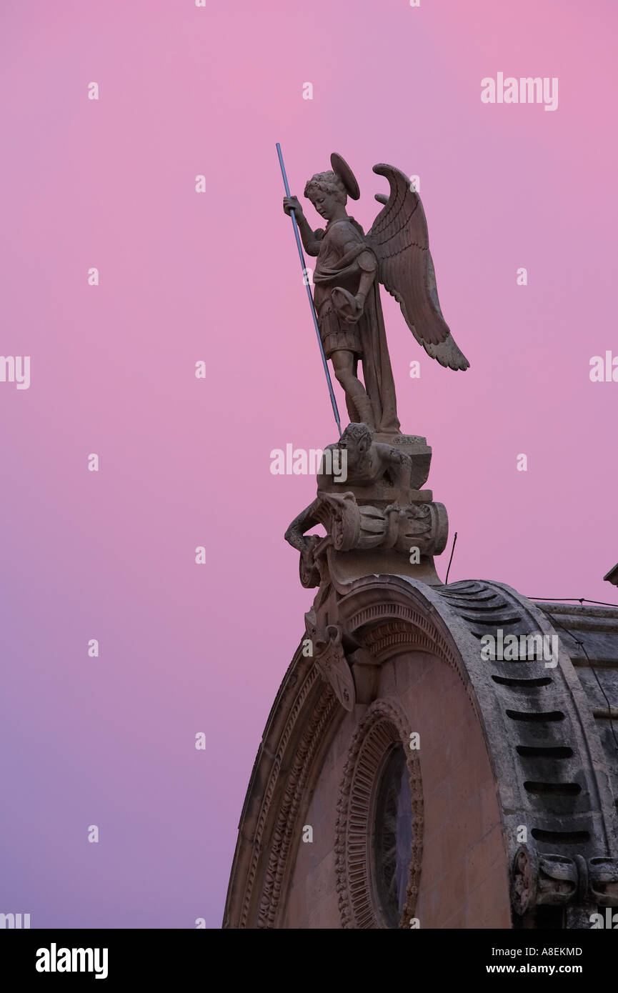 Statue of Archangel Michael, protector of Sibenik depicting battling ...