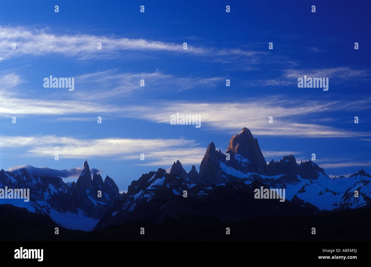 Mount "Fitz Roy" (3405m) also called “Chalten” in the Southern Andean ...