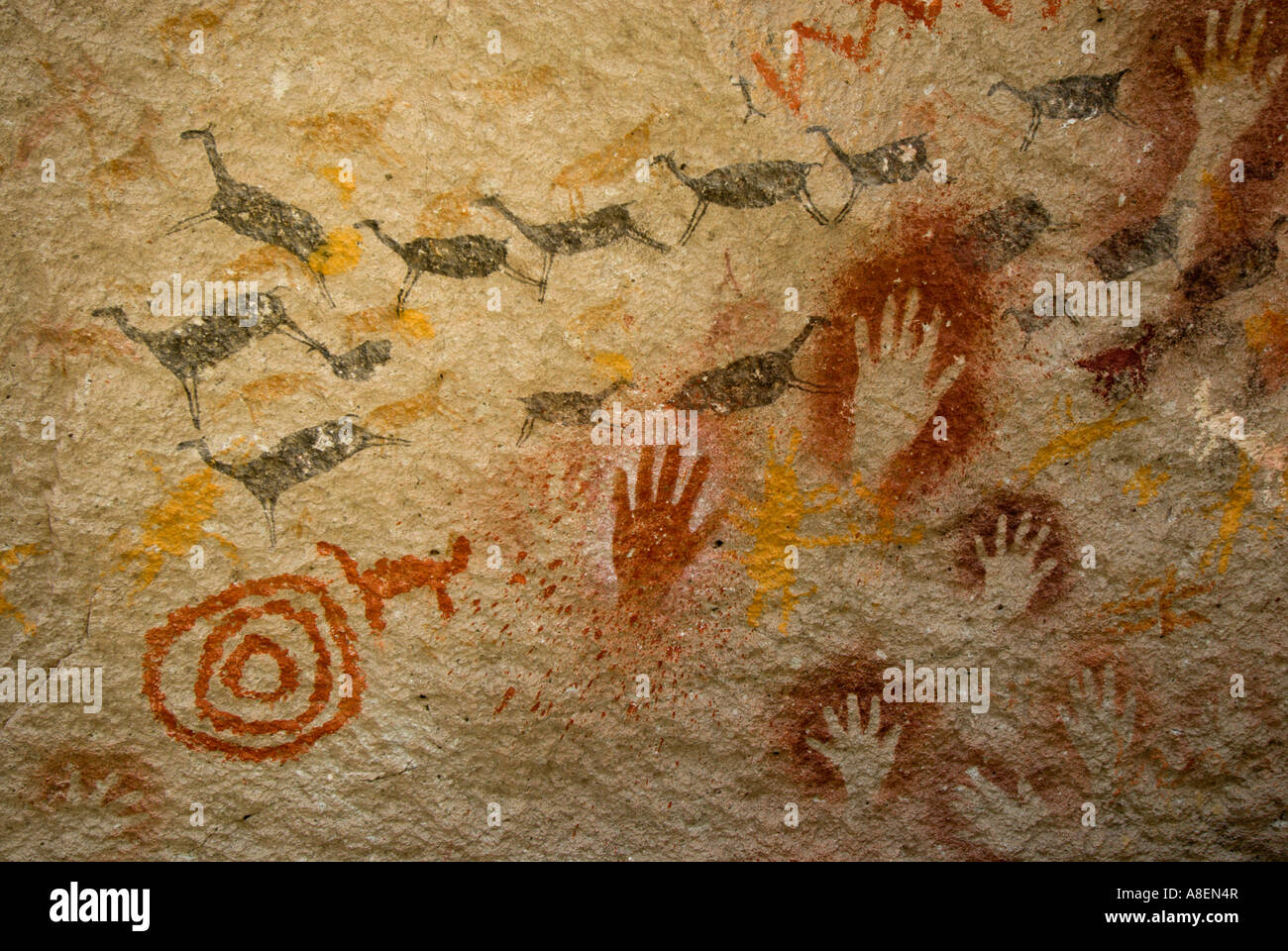 Guanacos, Hands and Geometric Shapes, Cueva de las Manos del Rio ...