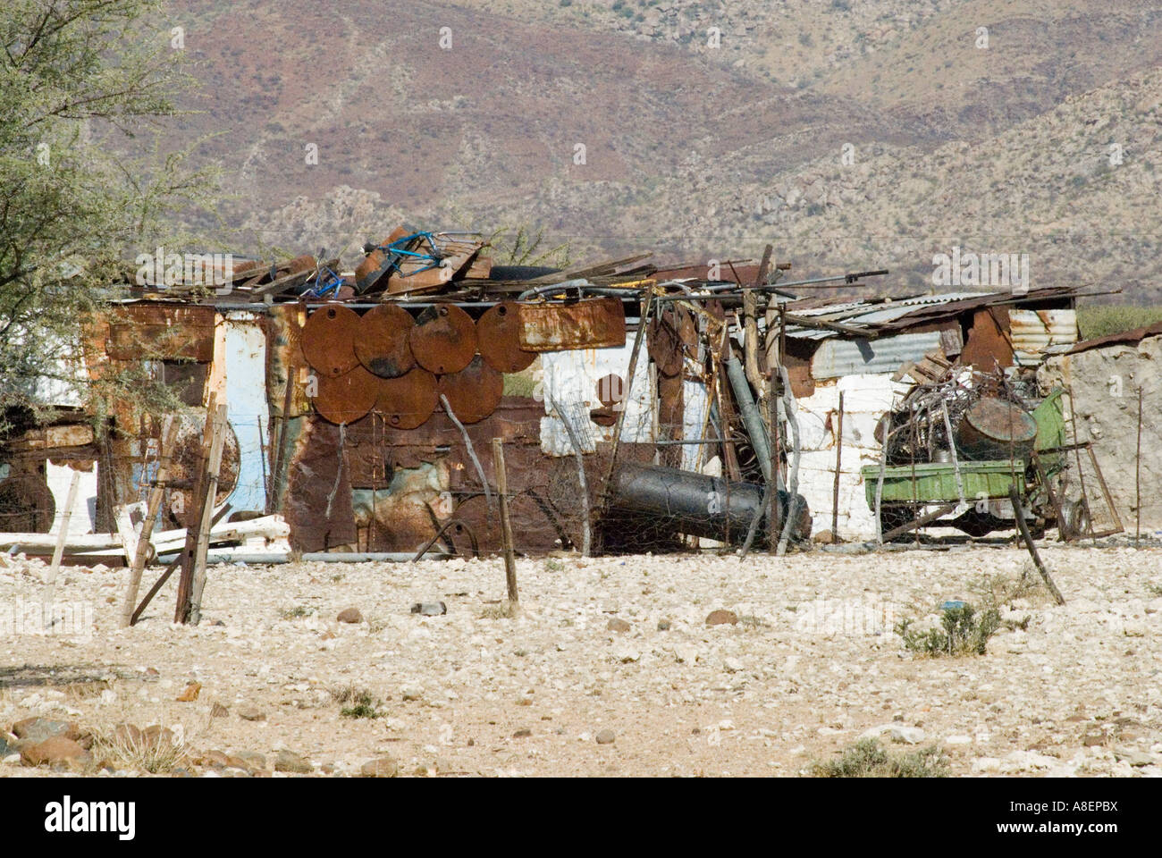 tin shacks namibia africa Stock Photo - Alamy