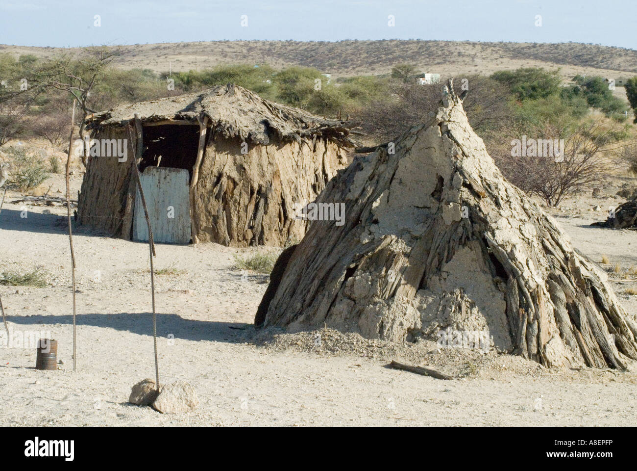 Mud huts Namibia Stock Photo - Alamy