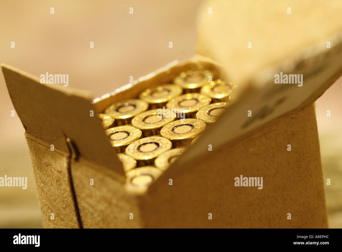 full open box of ammunition 308 762 rifle cartridge bullets live rounds ...