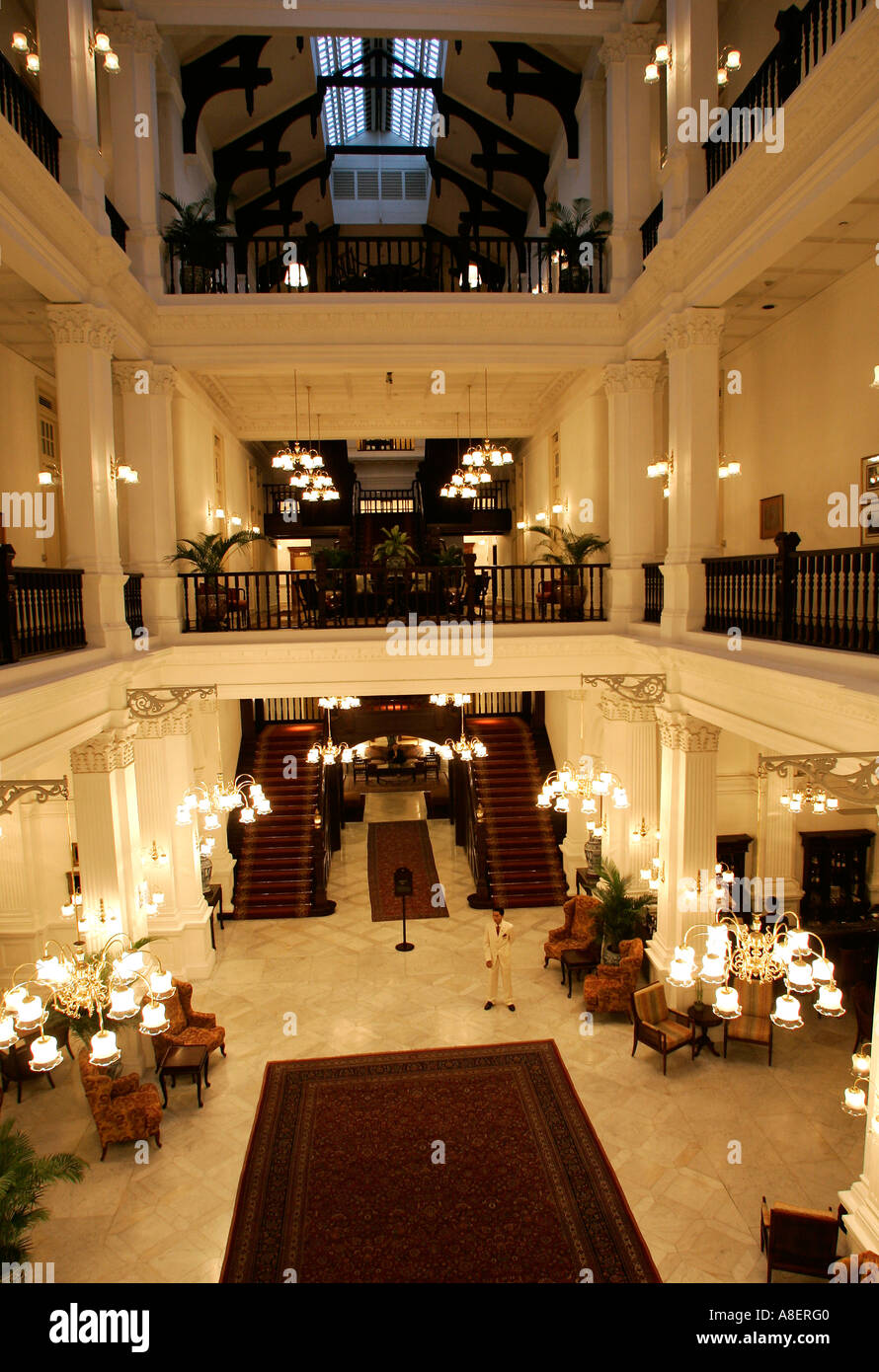 Lobby of the Raffles Hotel in Singapore Stock Photo - Alamy