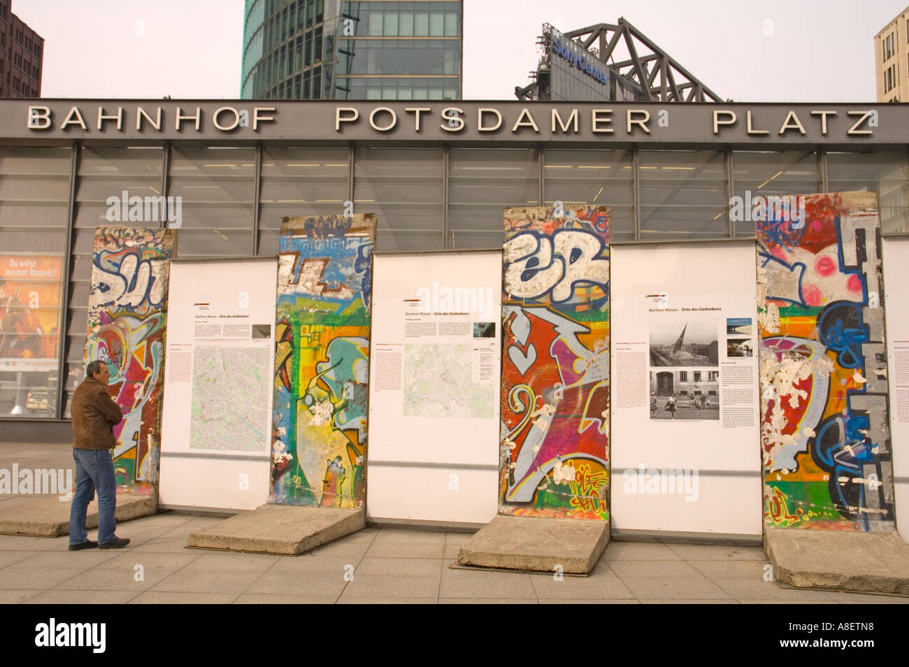 Parts of the remaing wall Potsdamer Platz Berlin Germany EU Stock Photo ...
