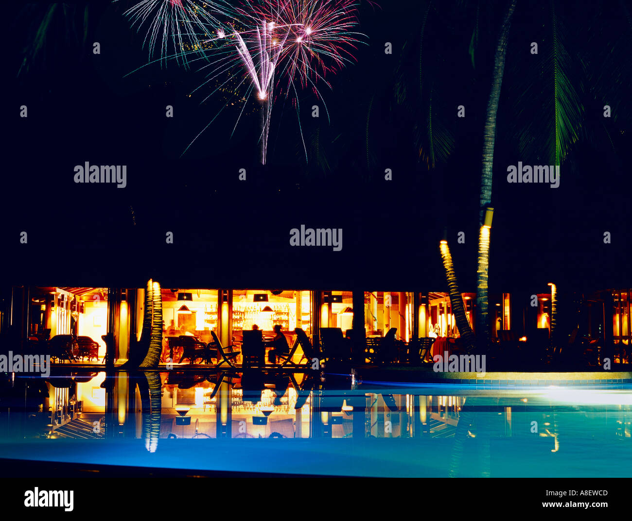 Night swimming fireworks hi-res stock photography and images - Alamy