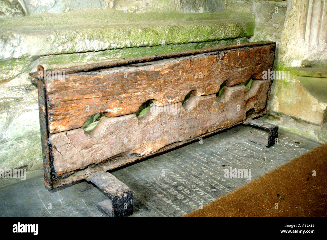 The stocks a punishment in times gone by Stock Photo - Alamy