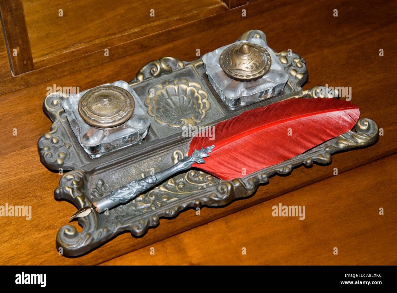 Ink Well & Quill Pen Stock Photo - Alamy