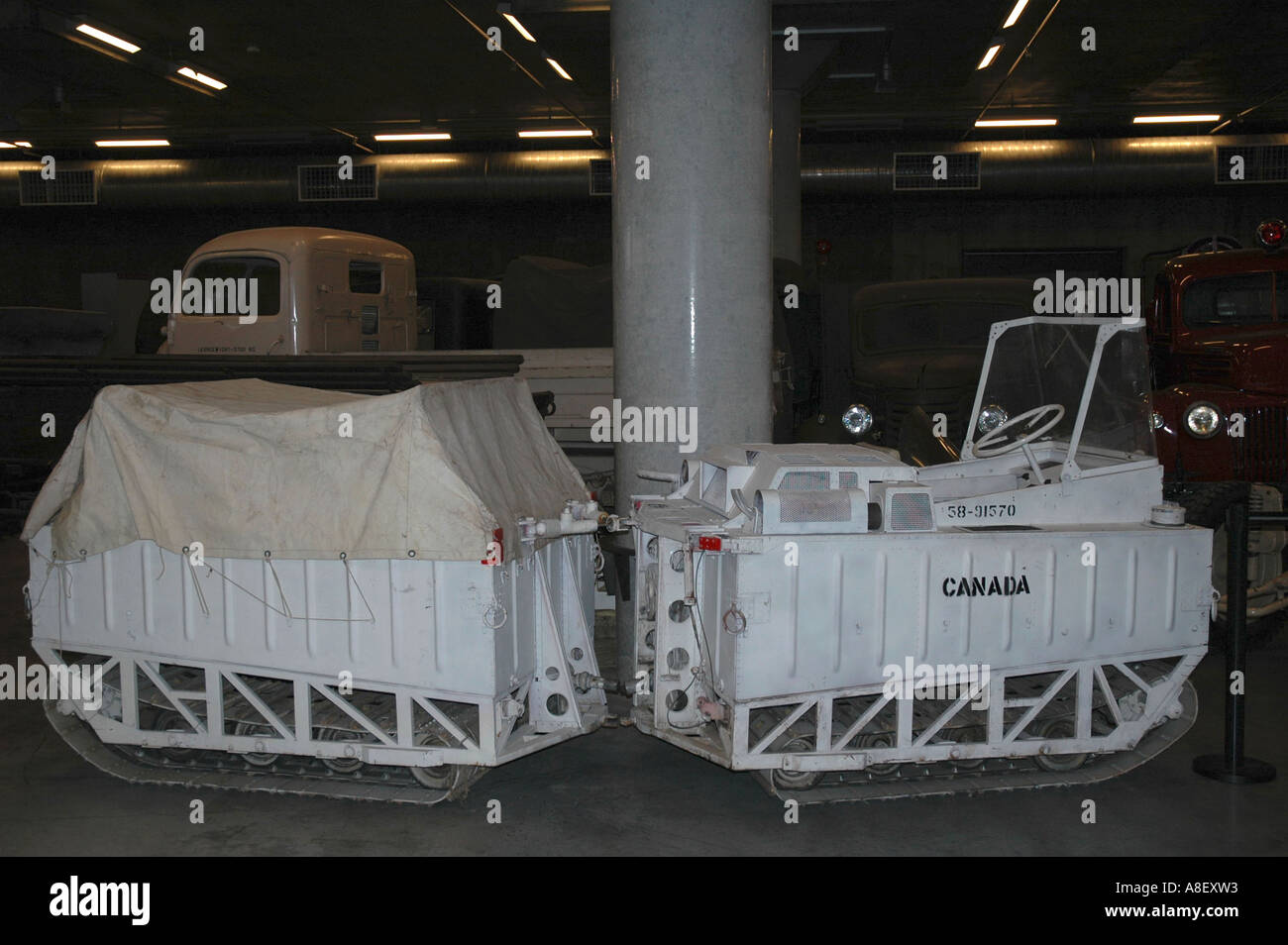 Army snow mobile exhibit at Canadian war Museum, Ottawa Stock Photo - Alamy