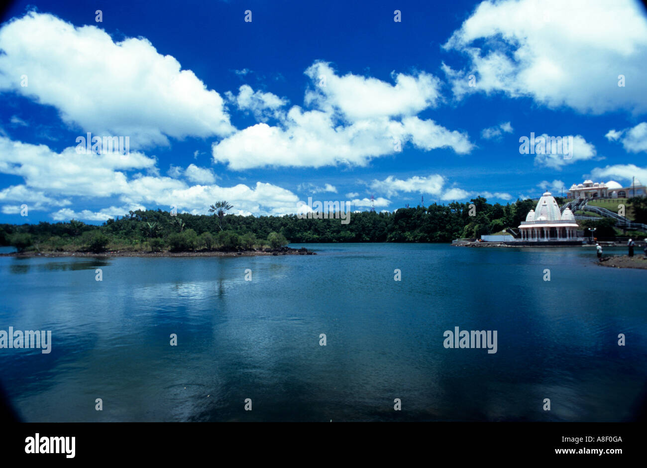 A view of the Hindu Temple at Grand Bassin, central Mauritius Stock ...