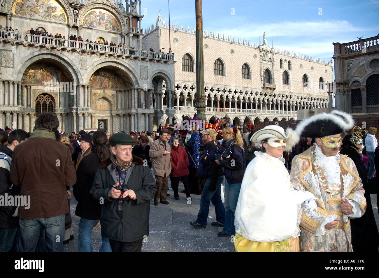 Traditional carnival costume of Venice in San Marco - masquerade ...