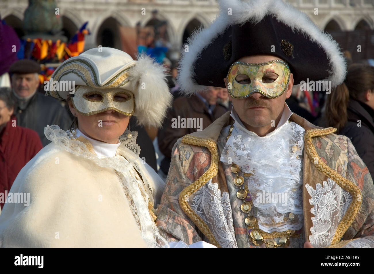 Traditional carnival costume of Venice in San Marco - masquerade ...