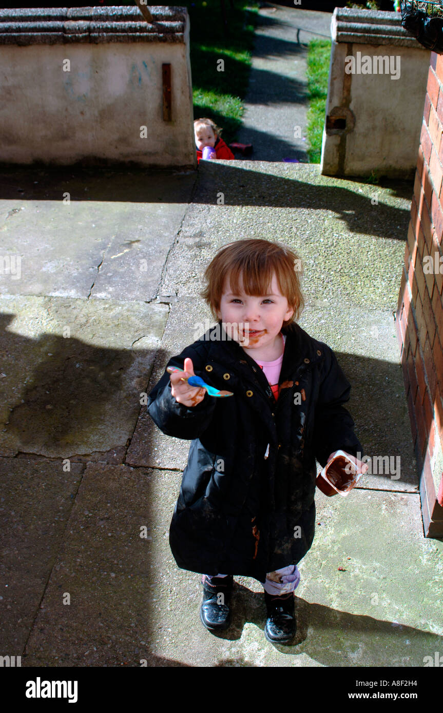 Little Girl Offering Her Food Stock Photo - Alamy