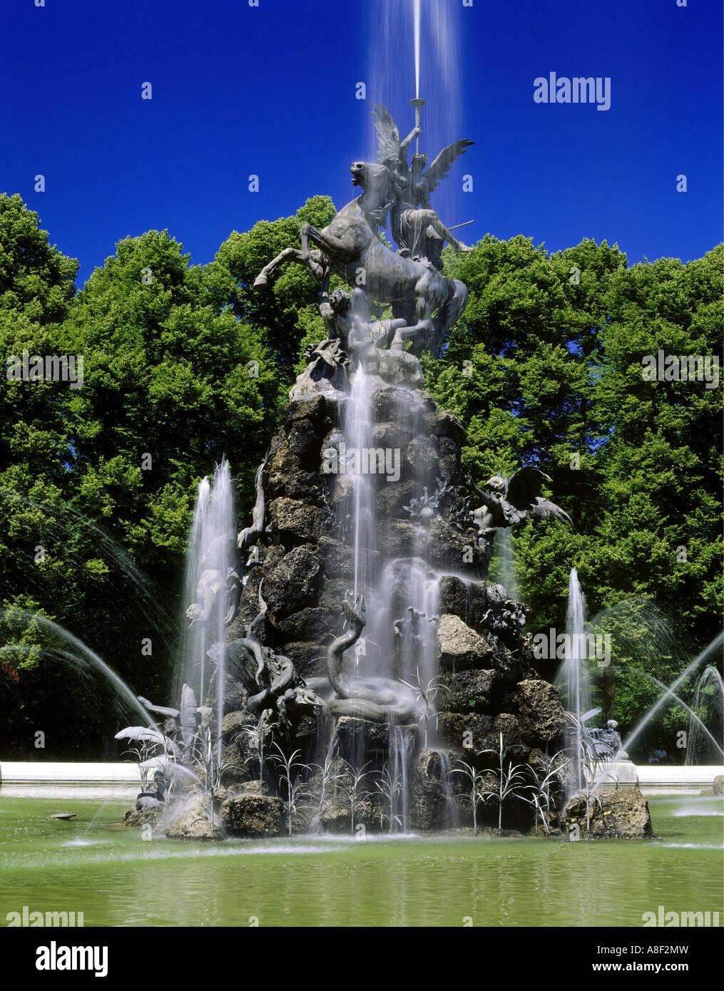 geography / travel, Germany, Bavaria, Herrenchiemsee, fountains, Fama ...