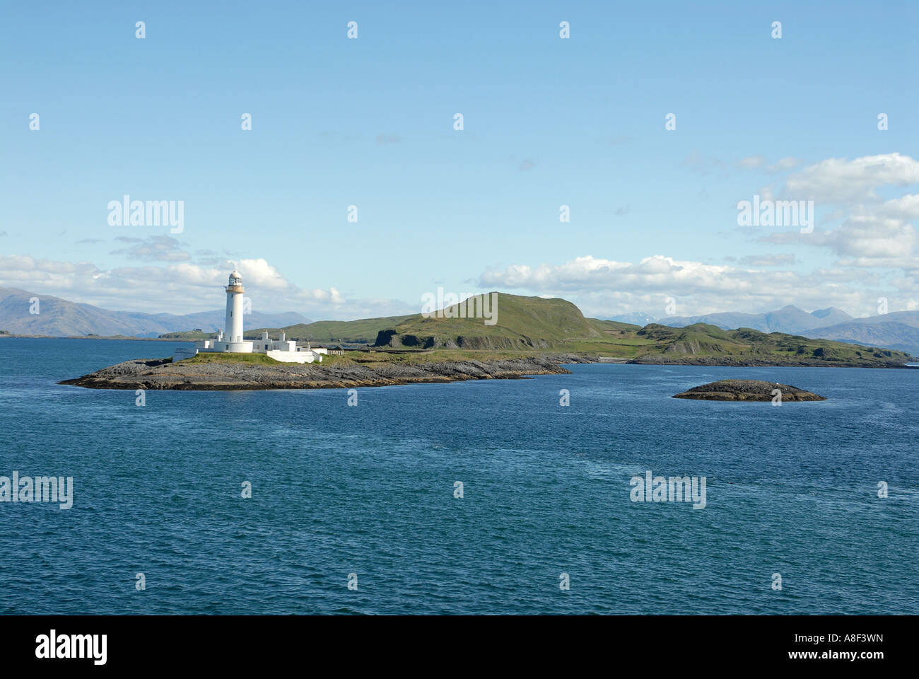 Lismore lighthouse on the Sound of Mull in Scotland, Britain Stock ...