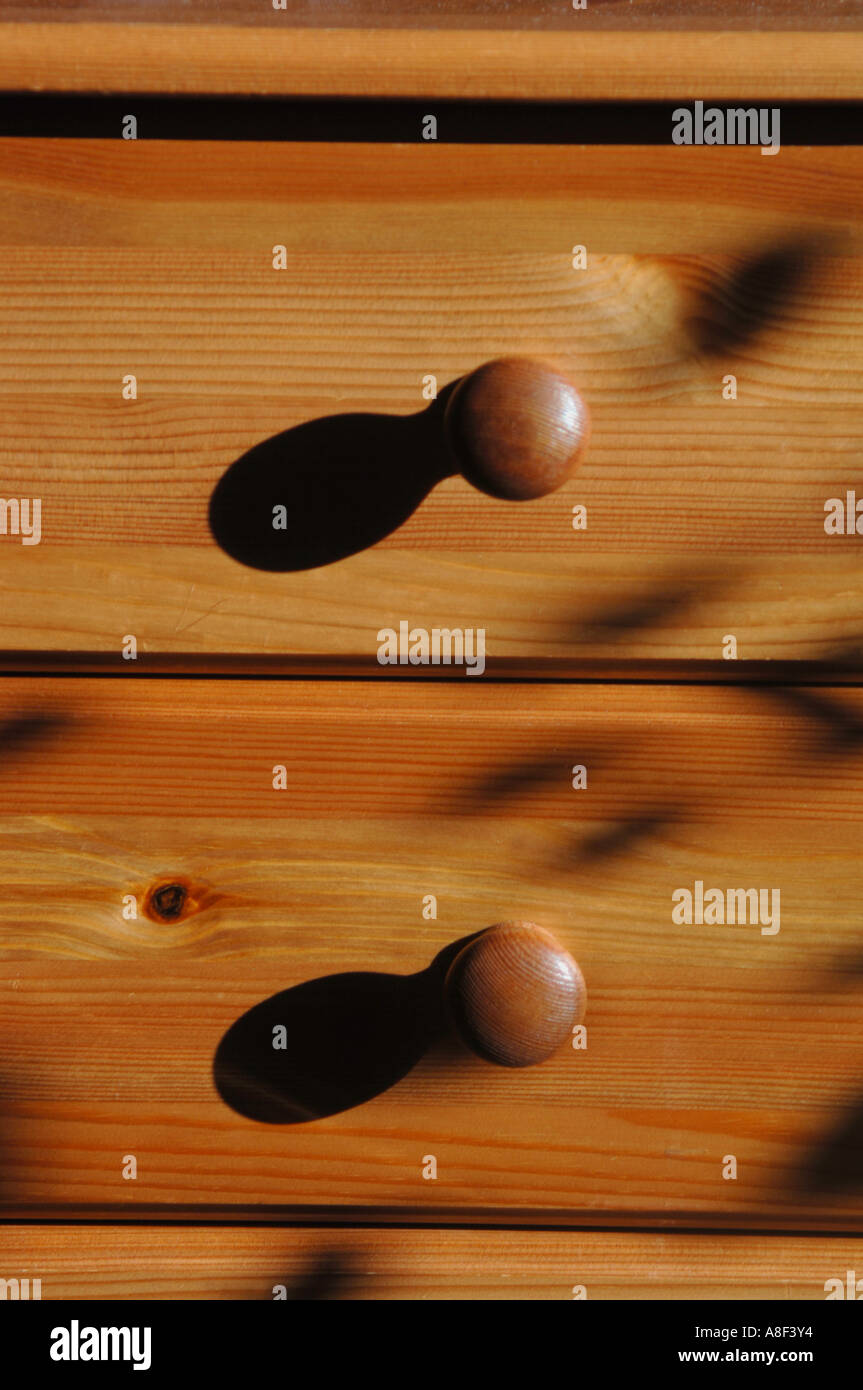 Chest Of Pine Wooden Draws Stock Photo - Alamy