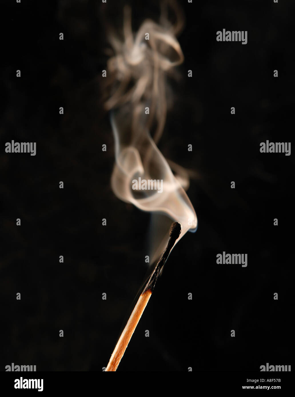 Black match stick igniting burning hi-res stock photography and images ...