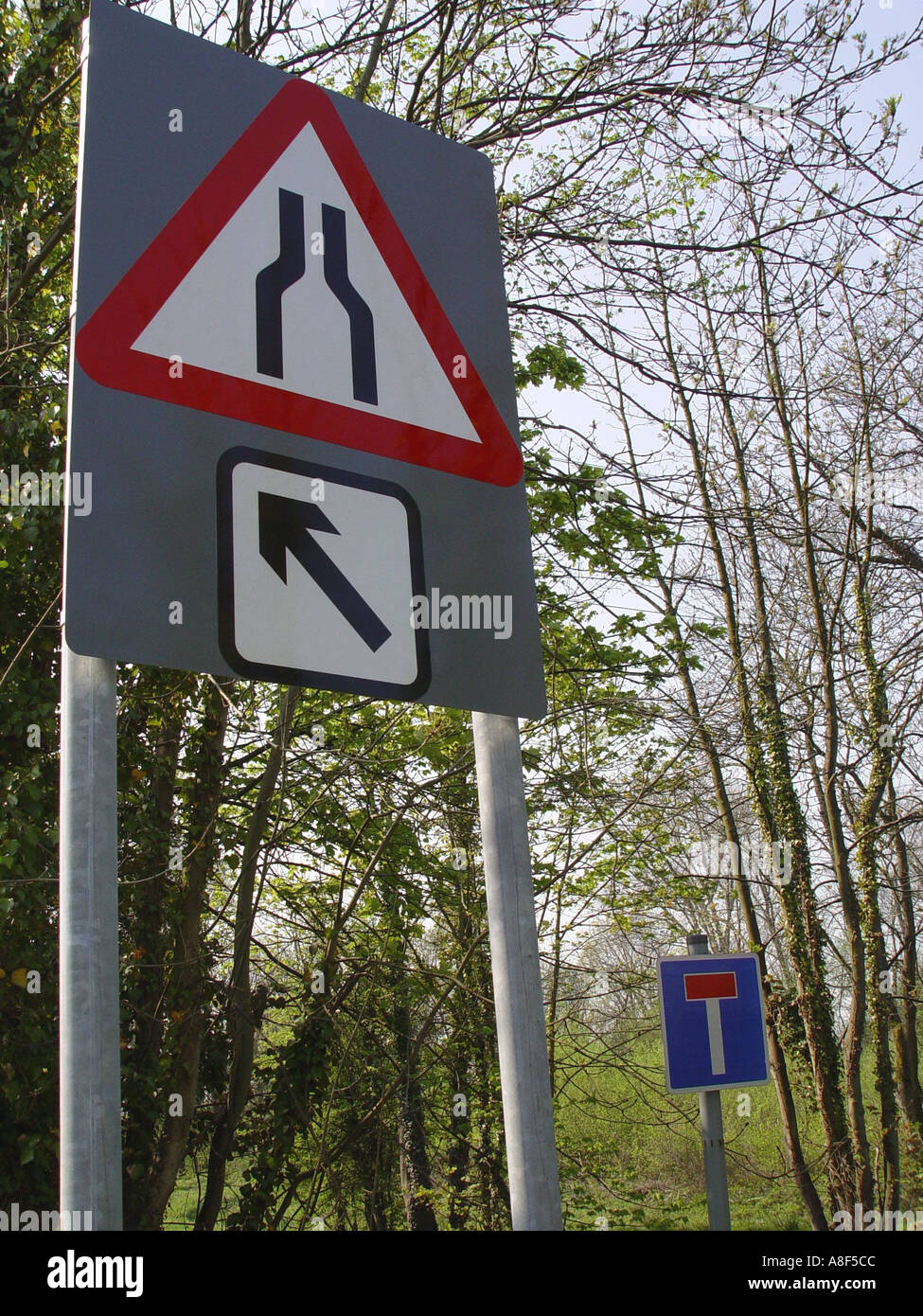 British Road Traffic Signs on a road in the city of Newport South Wales ...