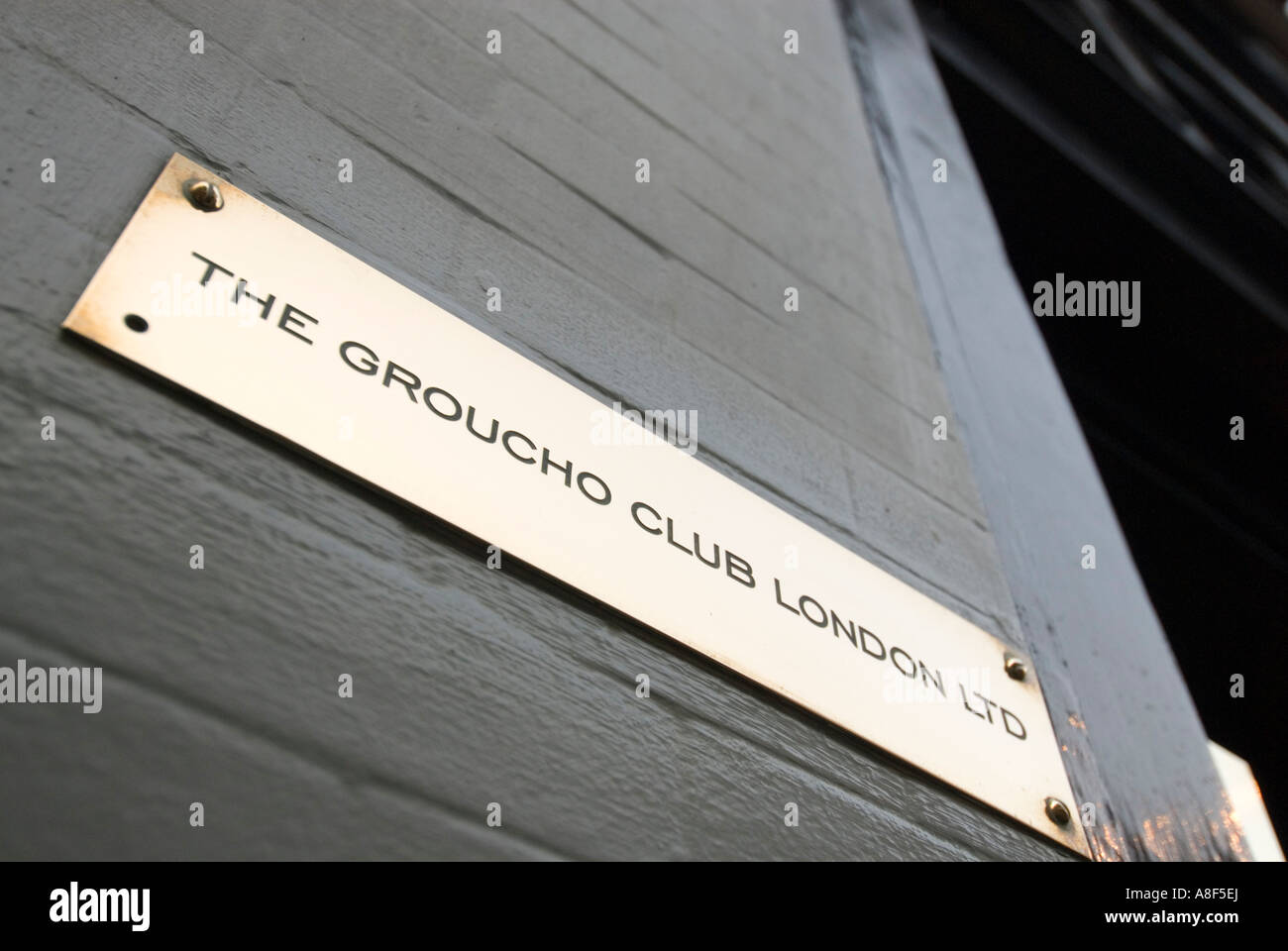 Plaque outside the Groucho Club in Dean Street, Soho London England UK ...