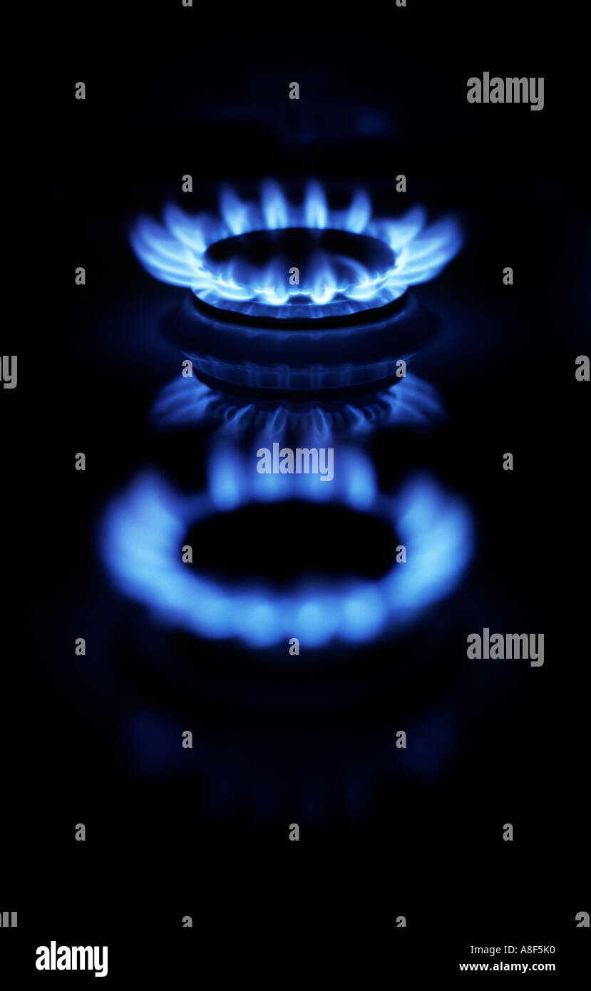 Gas ring flames Stock Photo - Alamy