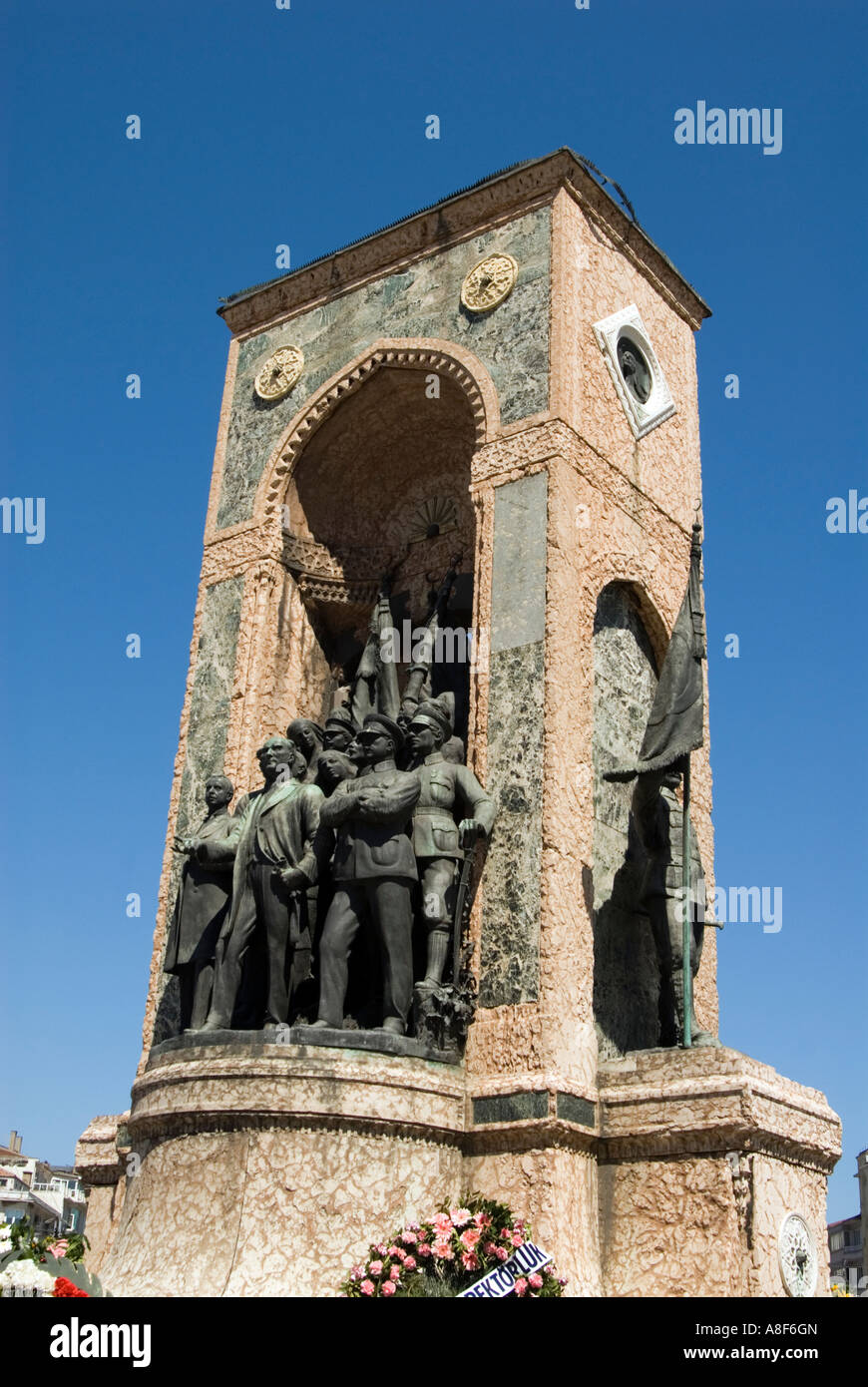 Monument of the Republic in Taksim Square, Istanbul Turkey Stock Photo ...