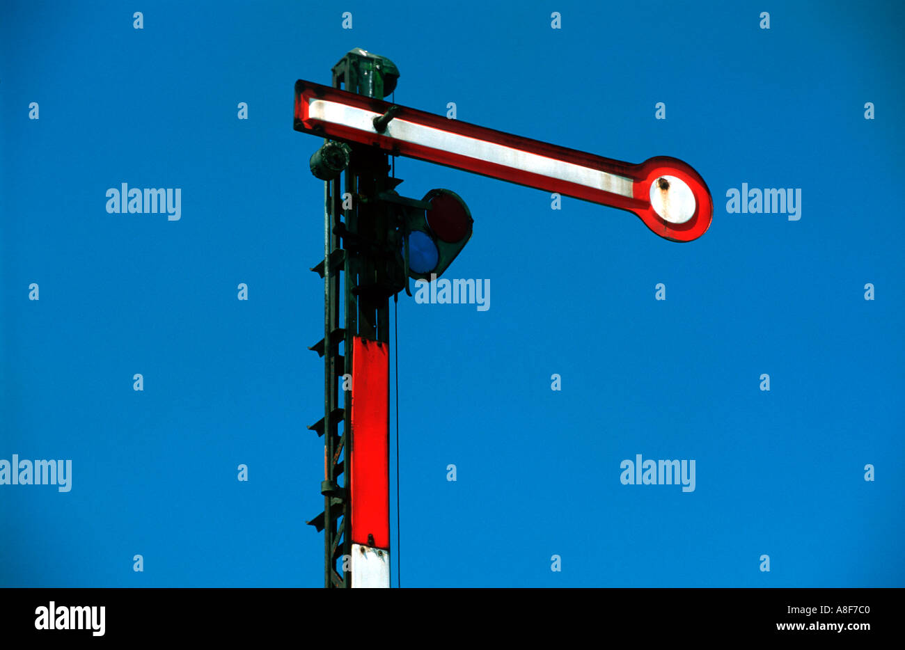 Old mechanical train signal on stop, Wutachtalbahn (Sauschwaenzlebahn ...