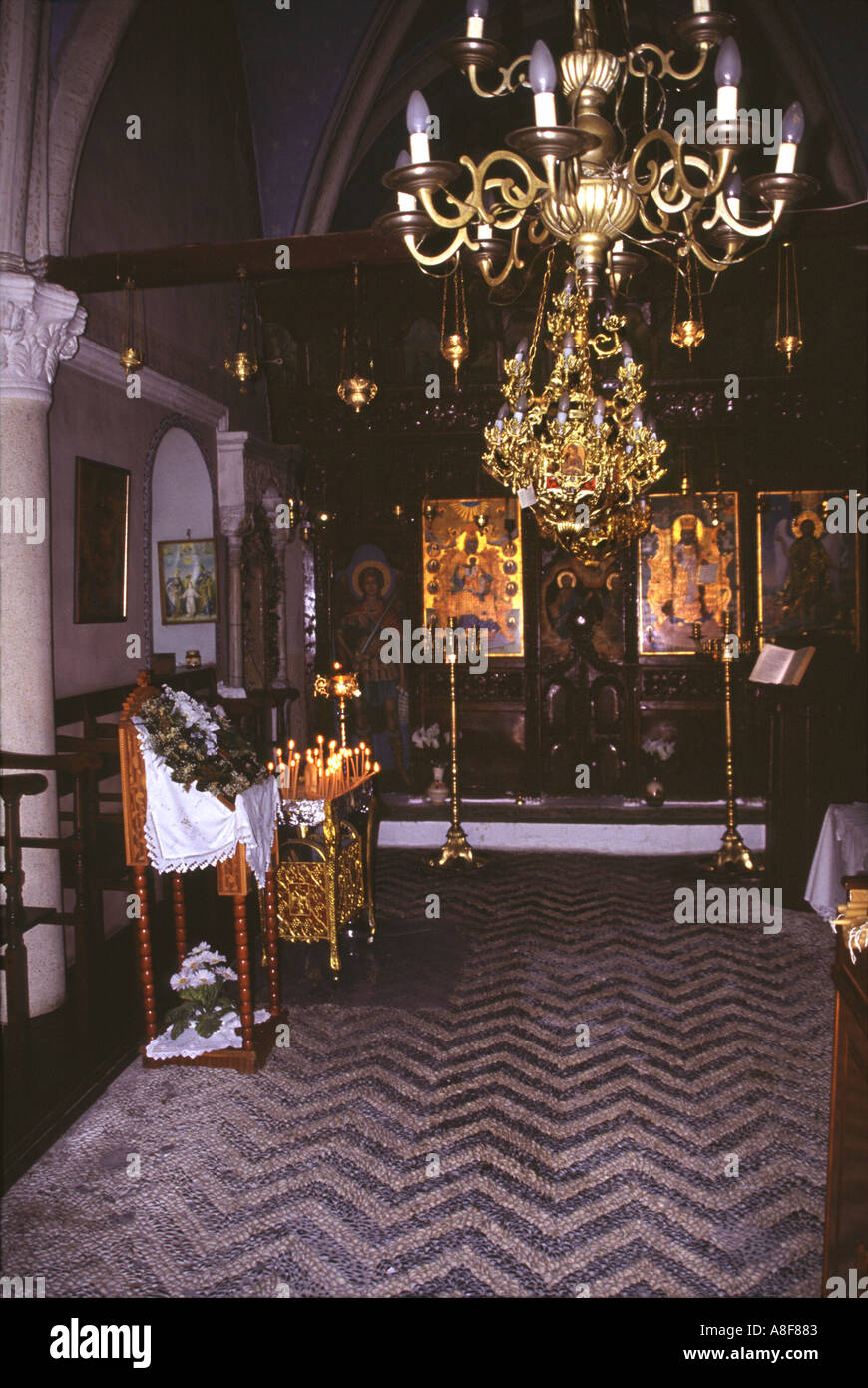 Interior of a Greek Chapel Rhodes Greece Stock Photo - Alamy