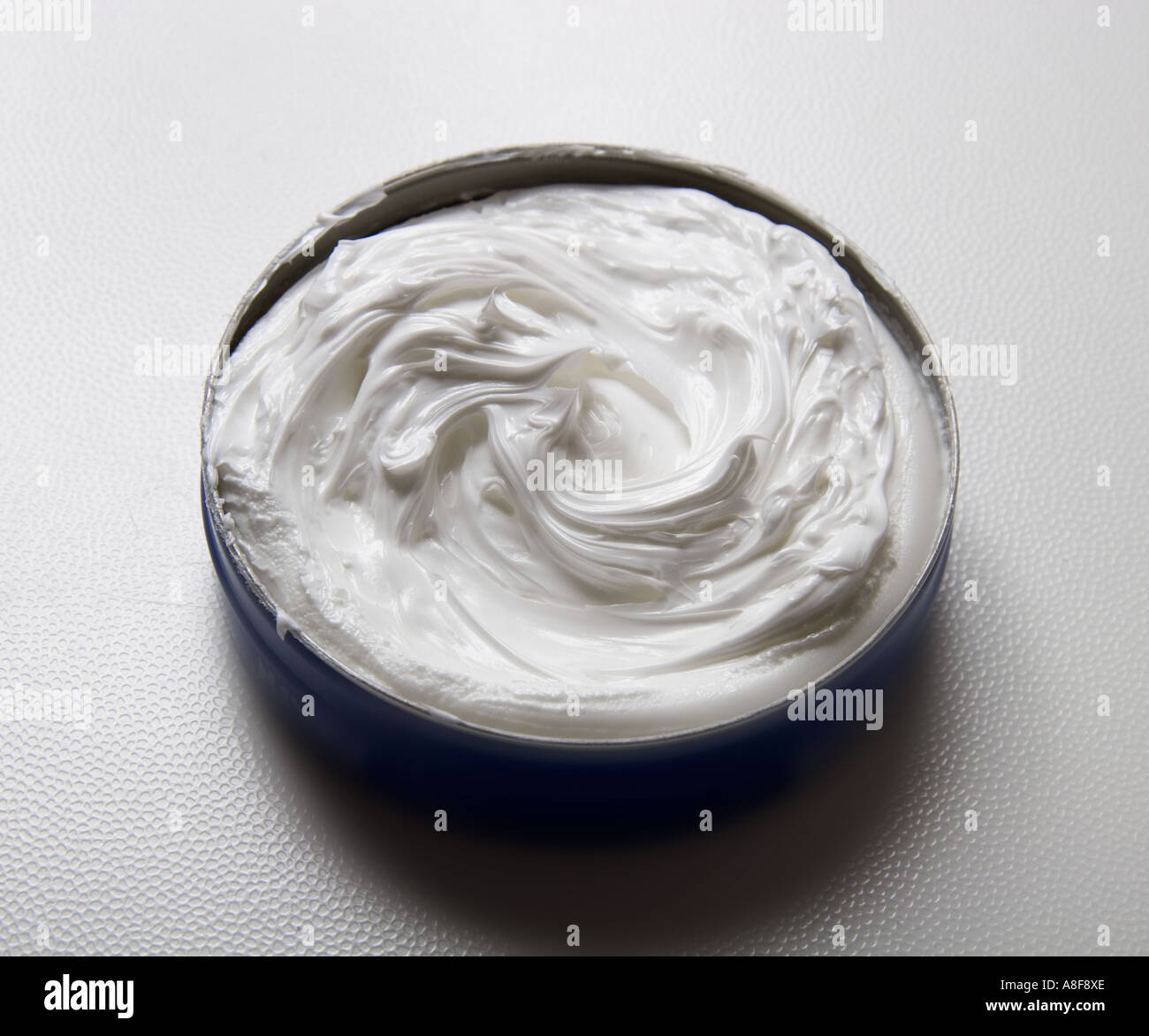 body cream, jar, blue, white, close up, white background, moisturizer ...