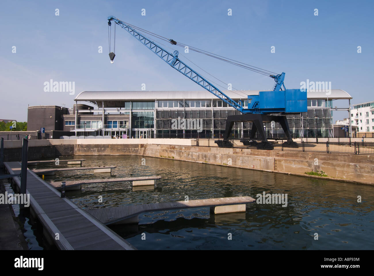 A disused crane at the redeveloped Cardiff Bay South Wales UK Stock ...
