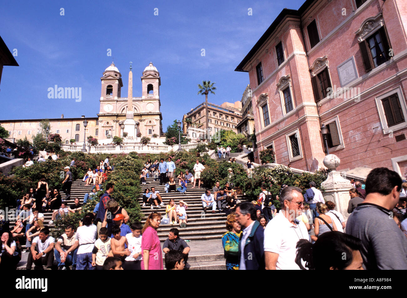 spanish steps scalinata di spagna rome tourists people travel city ...