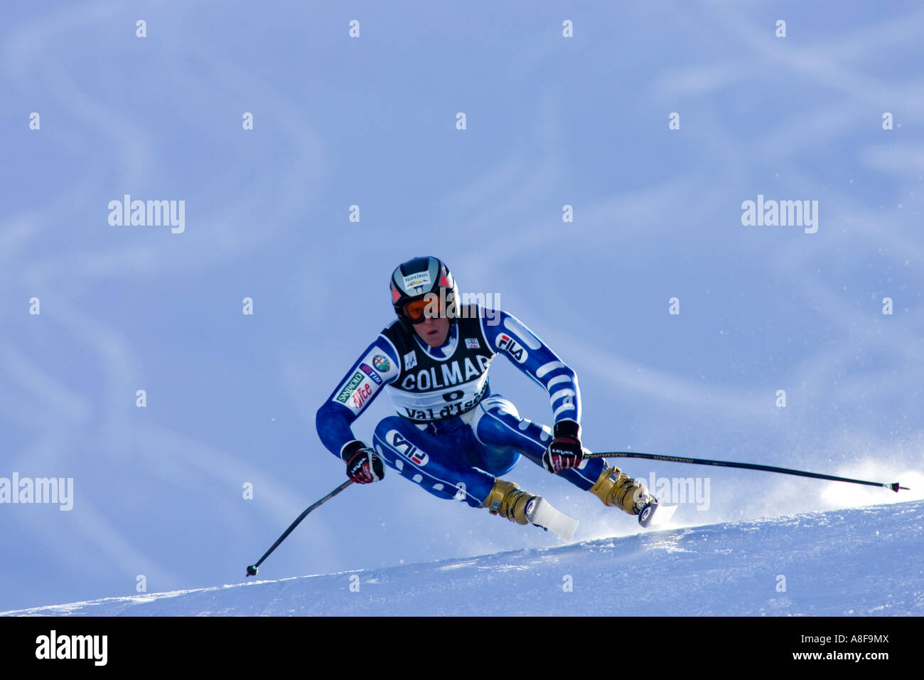 Downhill Ski Racer Stock Photo - Alamy