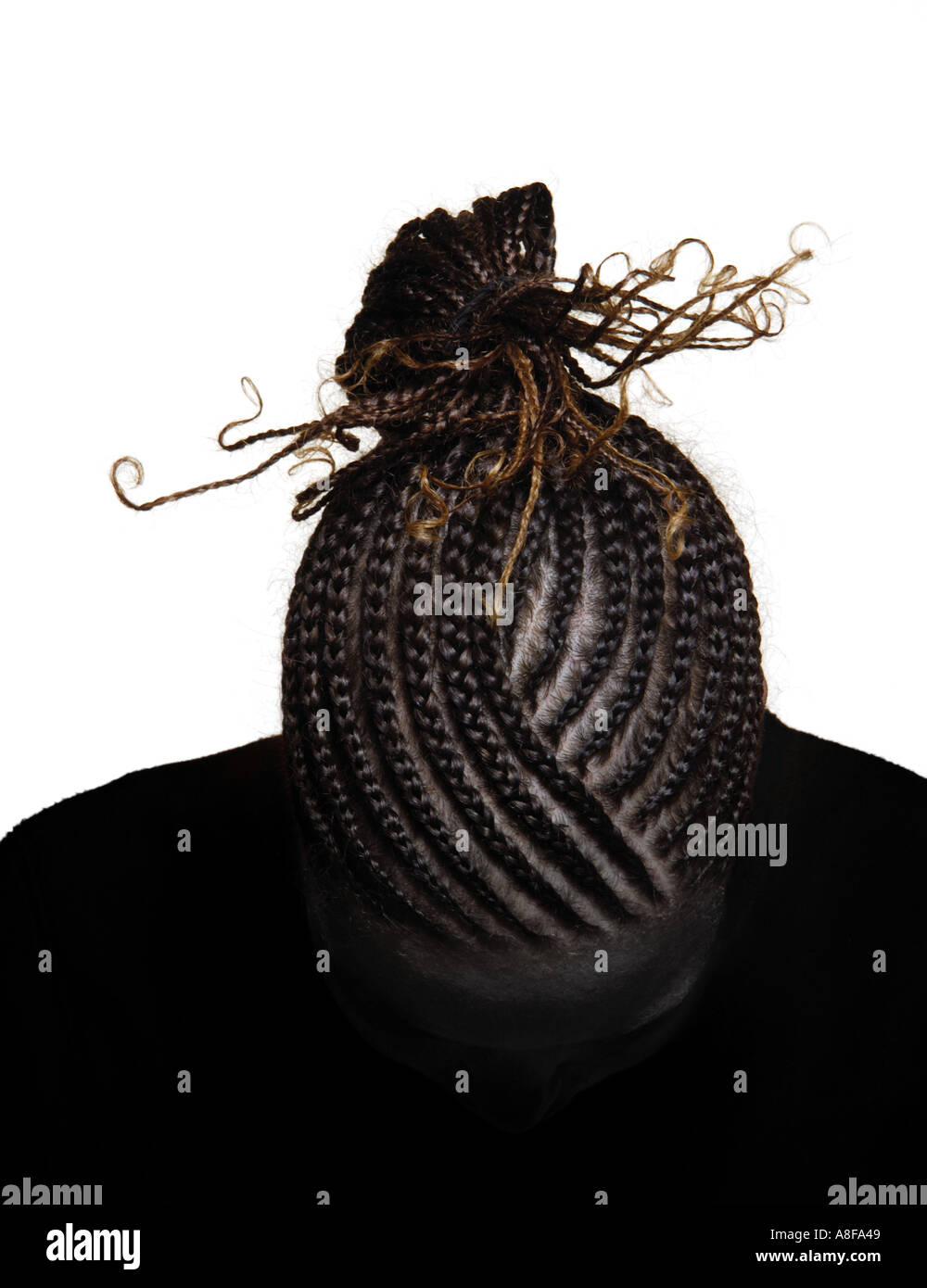 Braided Hair Model s head is bent forward so she is looking at the ...