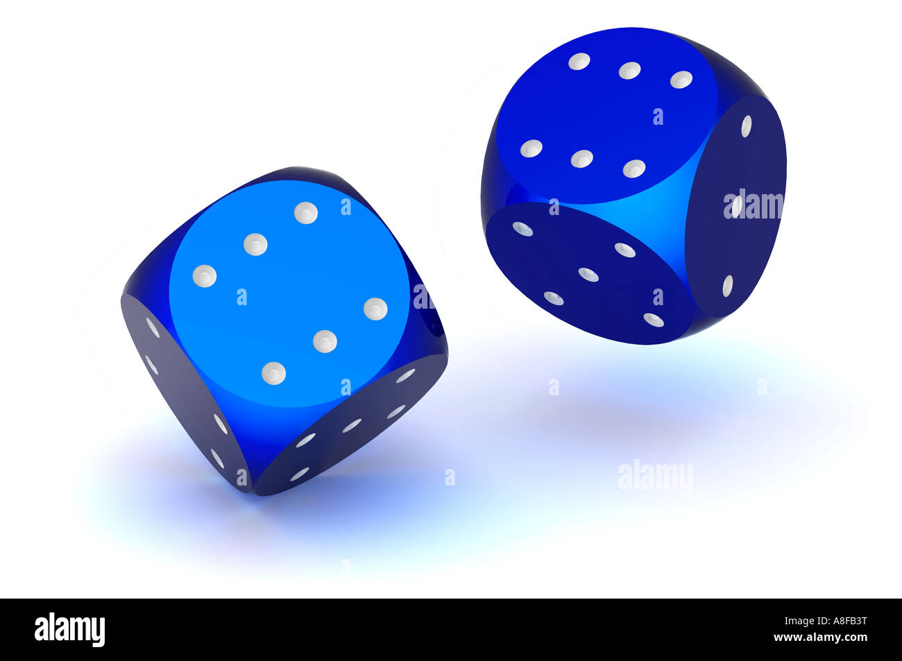 2 blue dice Stock Photo - Alamy