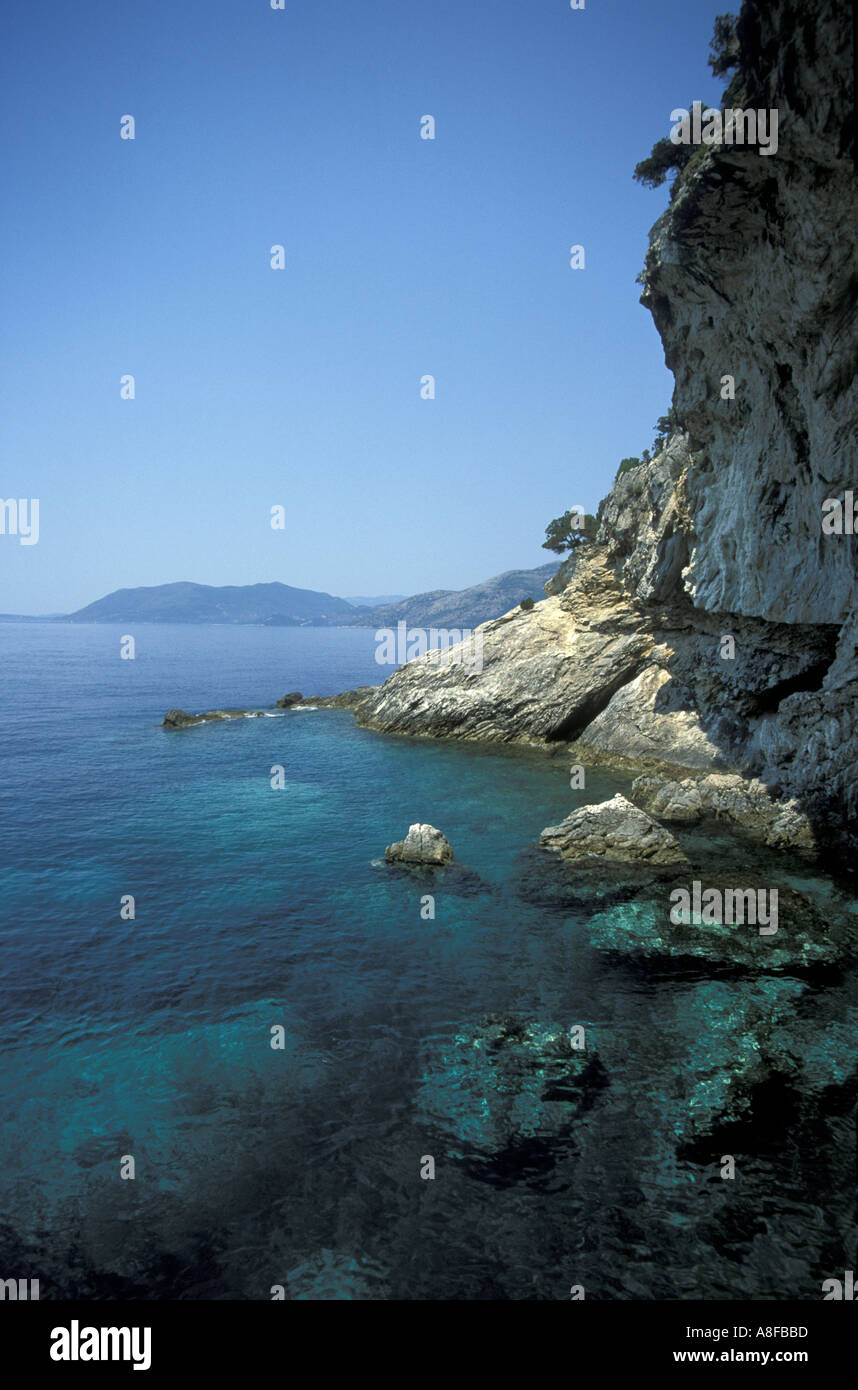 Greek Islands Papanikolis Cave Meganissi Islet Ionian Sea Greece Europe ...
