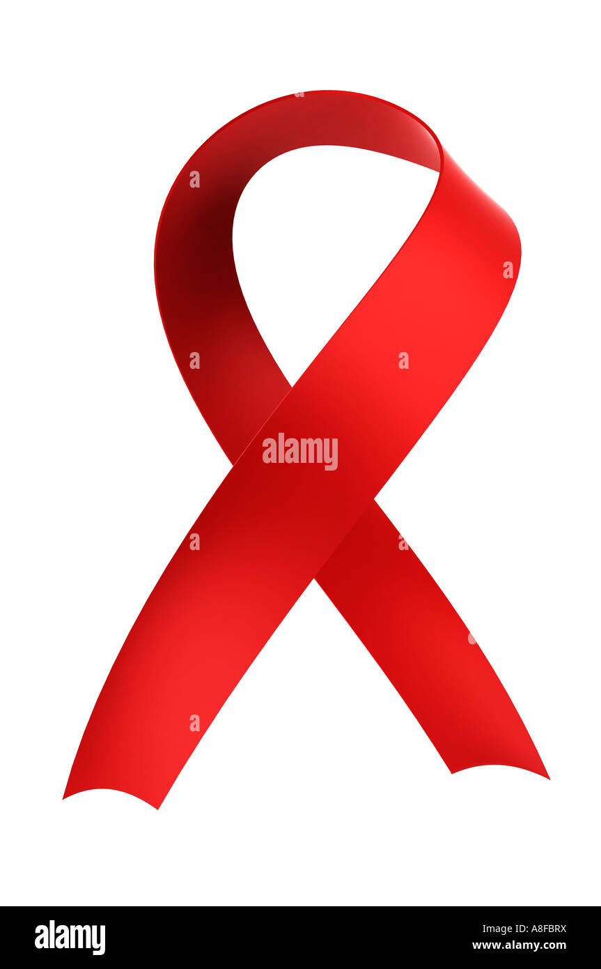 Red Ribbon AIDS awareness symbol Stock Photo - Alamy