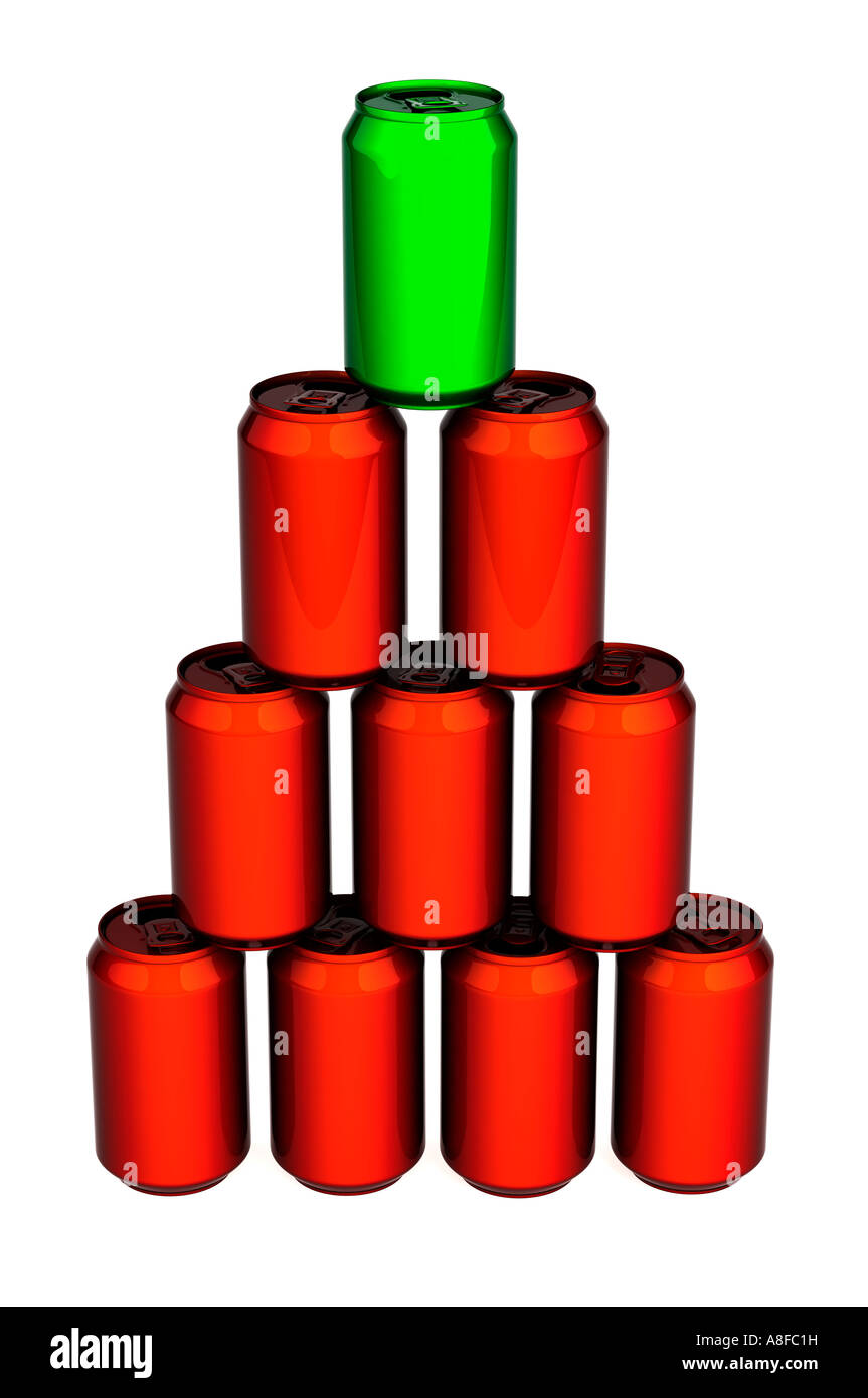 Stack of tin red cans Stock Photo - Alamy