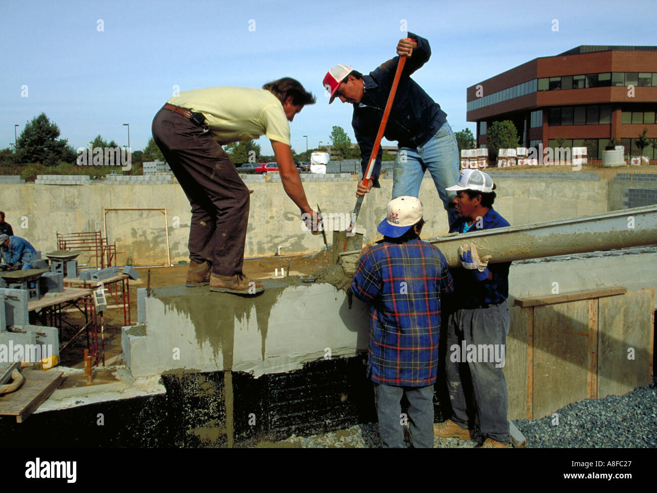 Construction Site Pouring concrete Stock Photo - Alamy