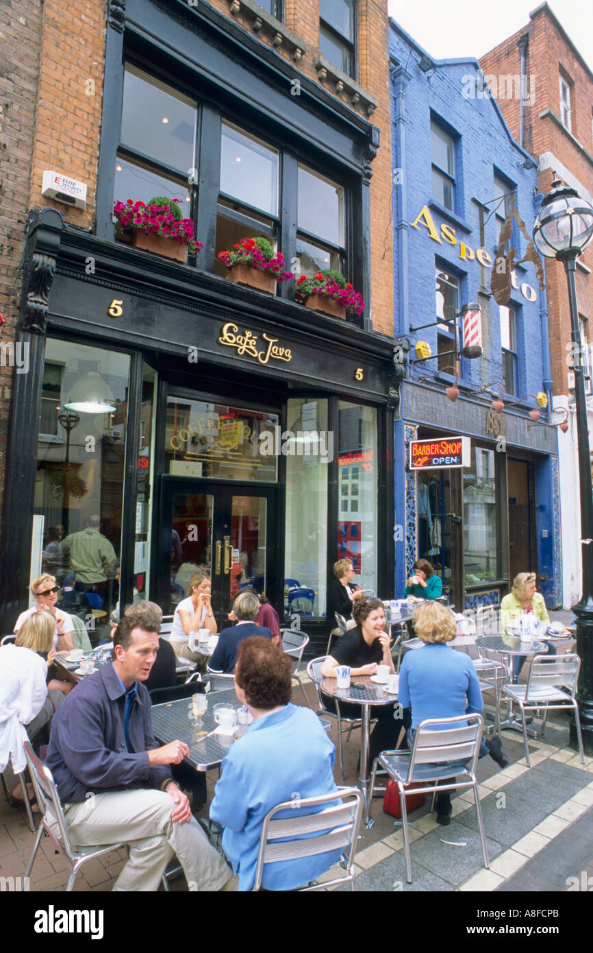 Ireland Dublin street scene cafe Stock Photo - Alamy