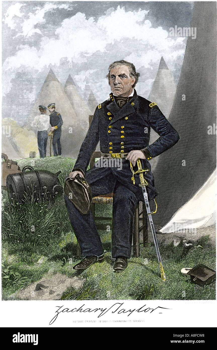 General Zachary Taylor in his field headquarters during the US Mexican ...