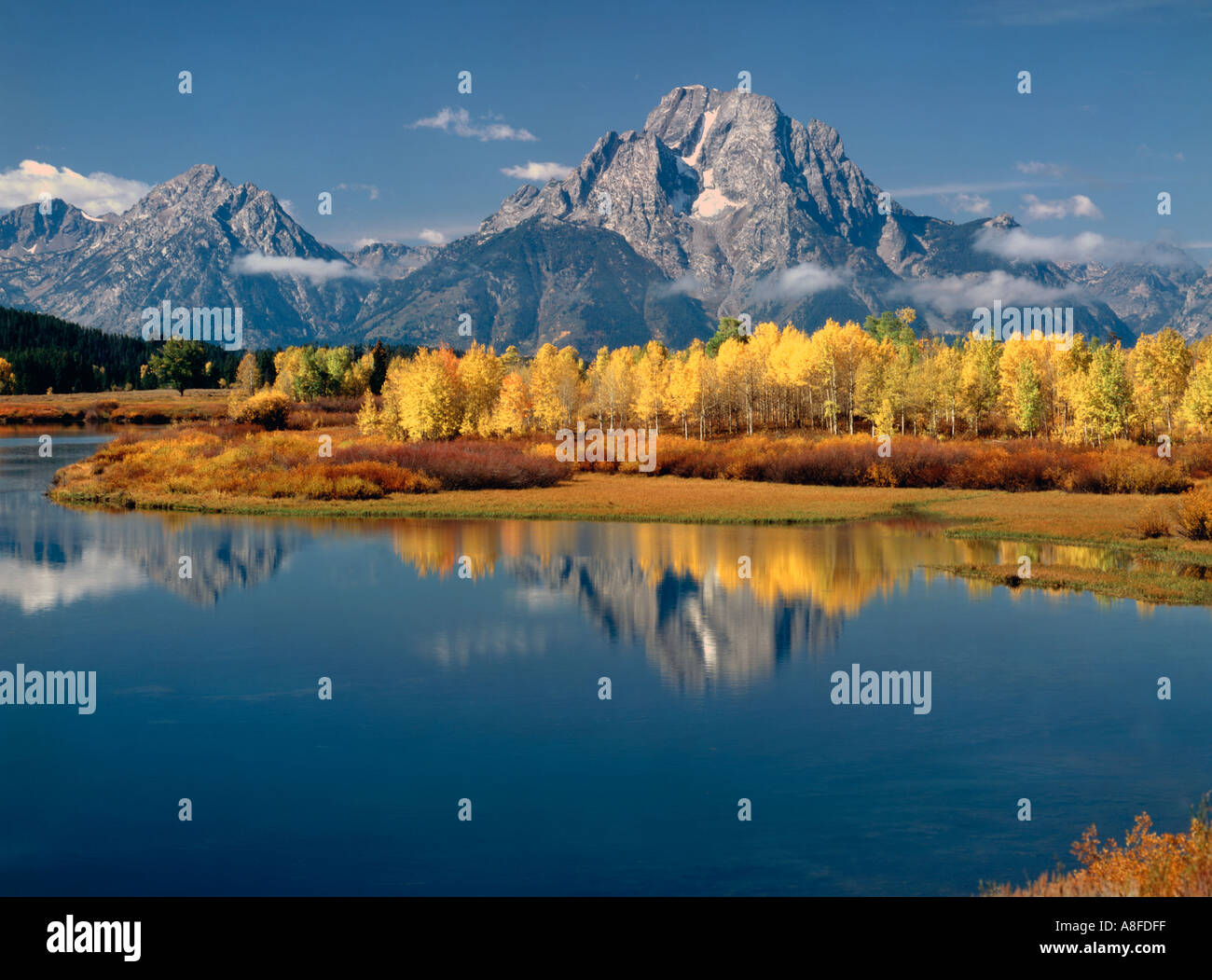 Mount moran glacier and aspens fall color hi-res stock photography and ...
