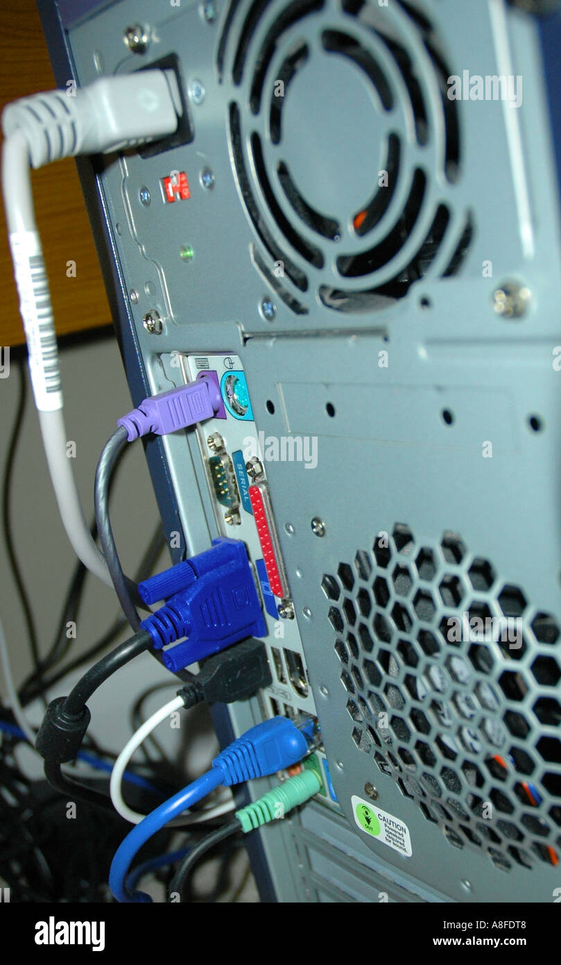 Back Panel of a Personal Computer Stock Photo - Alamy