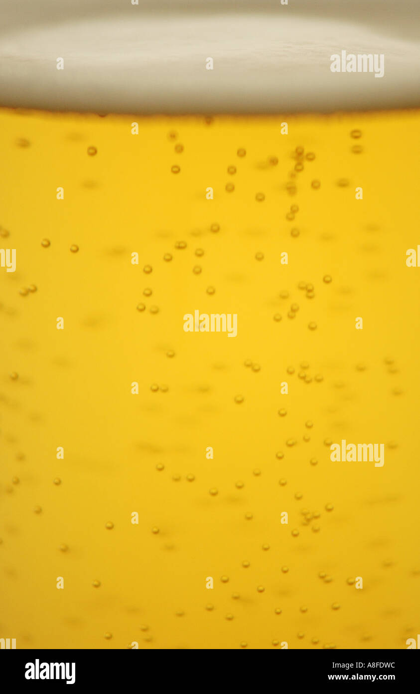 Beer Bubbles Floating to the Top Stock Photo - Alamy