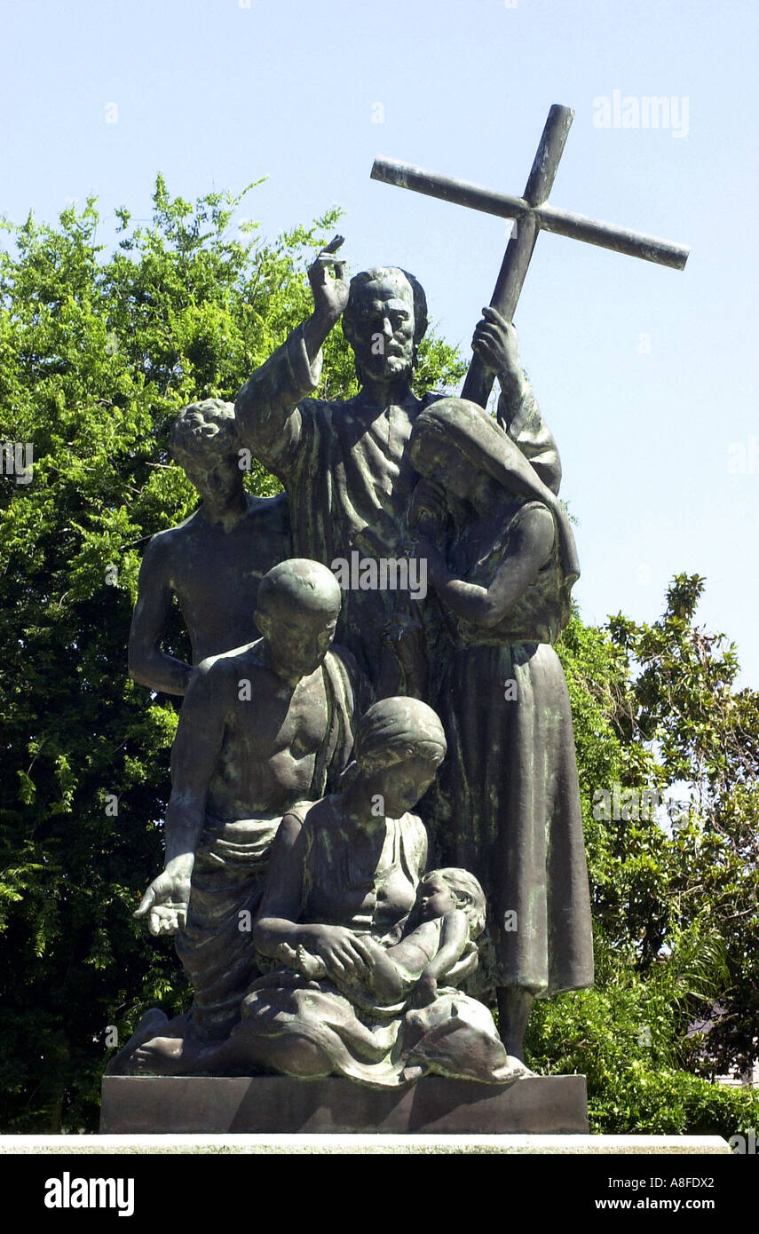 Statue honoring colonists from Minorca at Saint Augustine Cathedral in ...