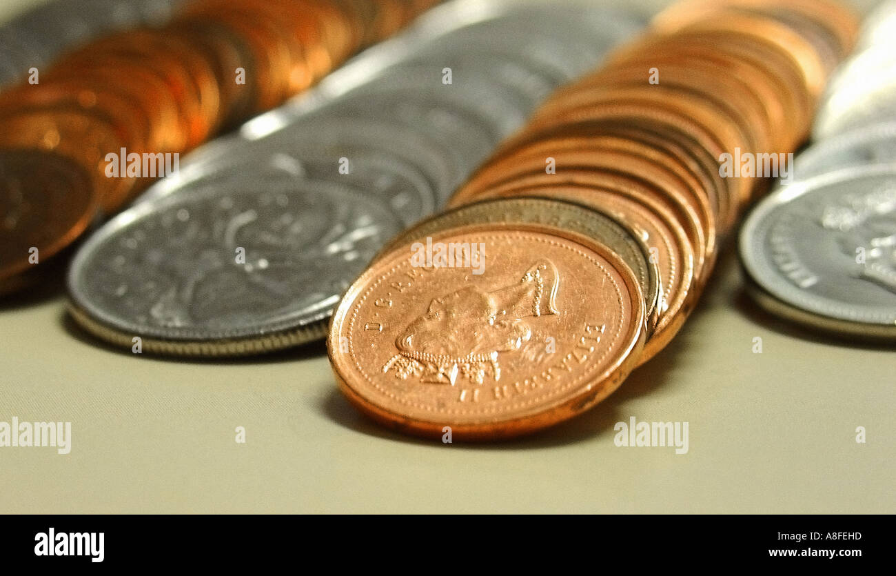 Canadian Currency Coins in a Row Stock Photo - Alamy