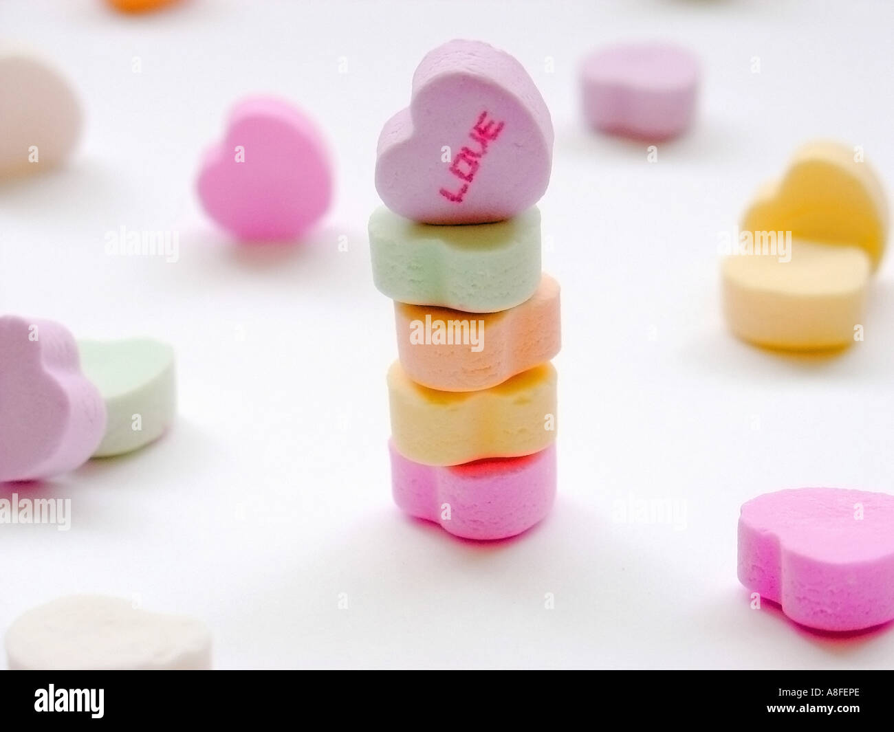 Colorful Candy Conversation Hearts Love Stock Photo - Alamy