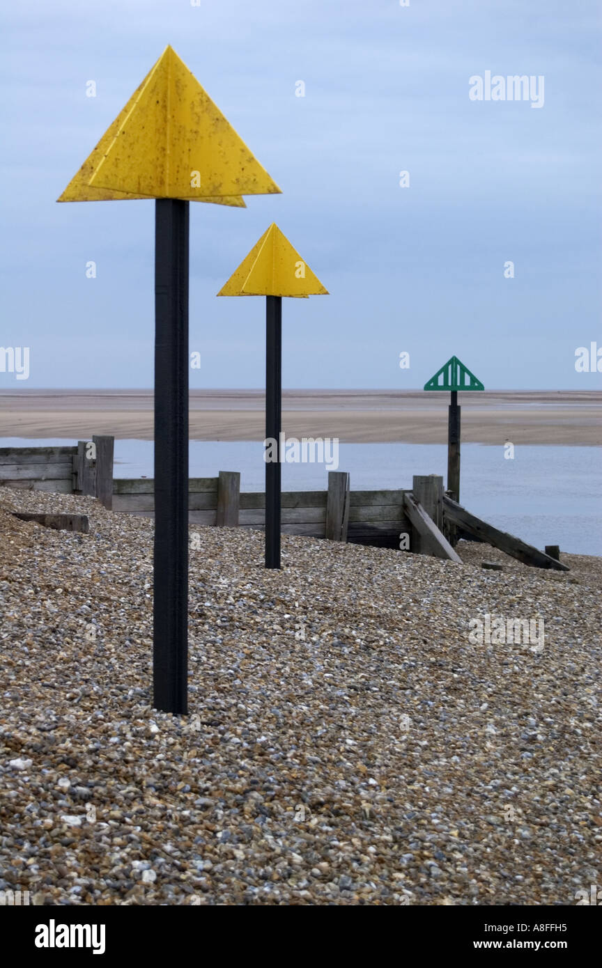 Beach signs at Wells on the sea Norfolk England Stock Photo - Alamy